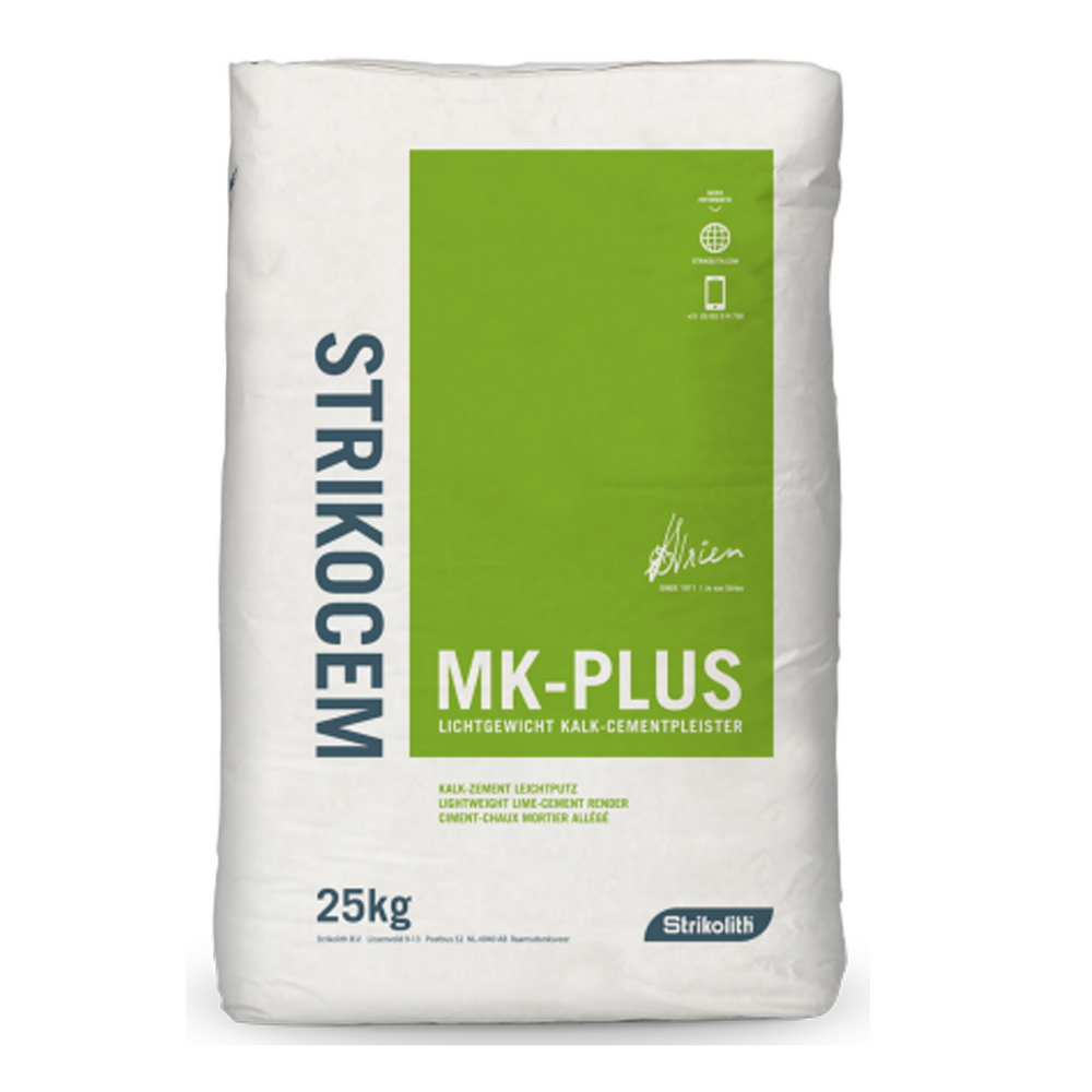 Strikocem MK-Plus Lichtgewicht kalk-cementpleister : Strikocem minerale mortels | Strikolith